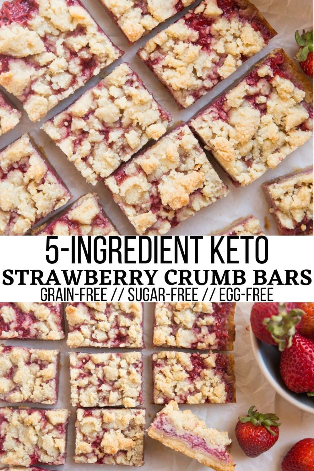 Keto Strawberry Crumb Bars - The Roasted Root