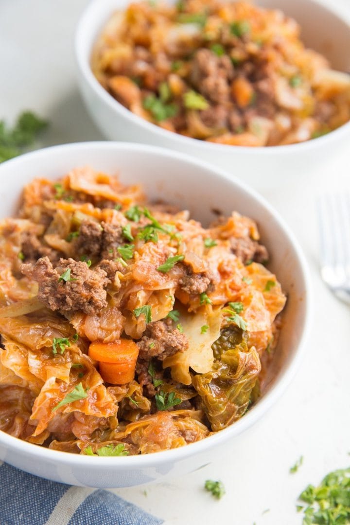 Unstuffed Cabbage Bowls (Keto, Paleo, Whole30) - The Roasted Root