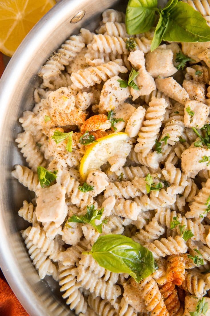 30 Minute Gluten Free Dairy Free Creamy Chicken Pasta The Roasted Root