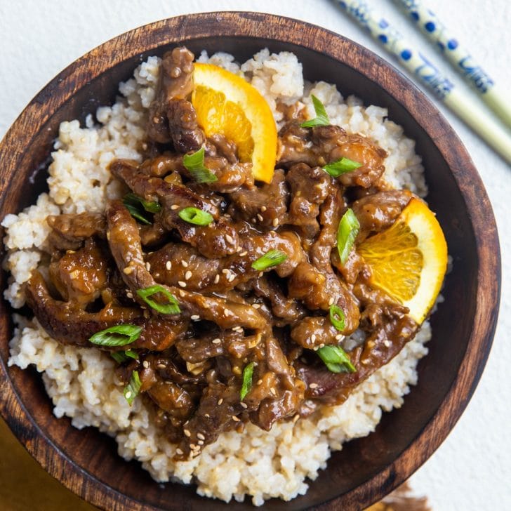 30-Minute Sesame Ginger Orange Beef - The Roasted Root