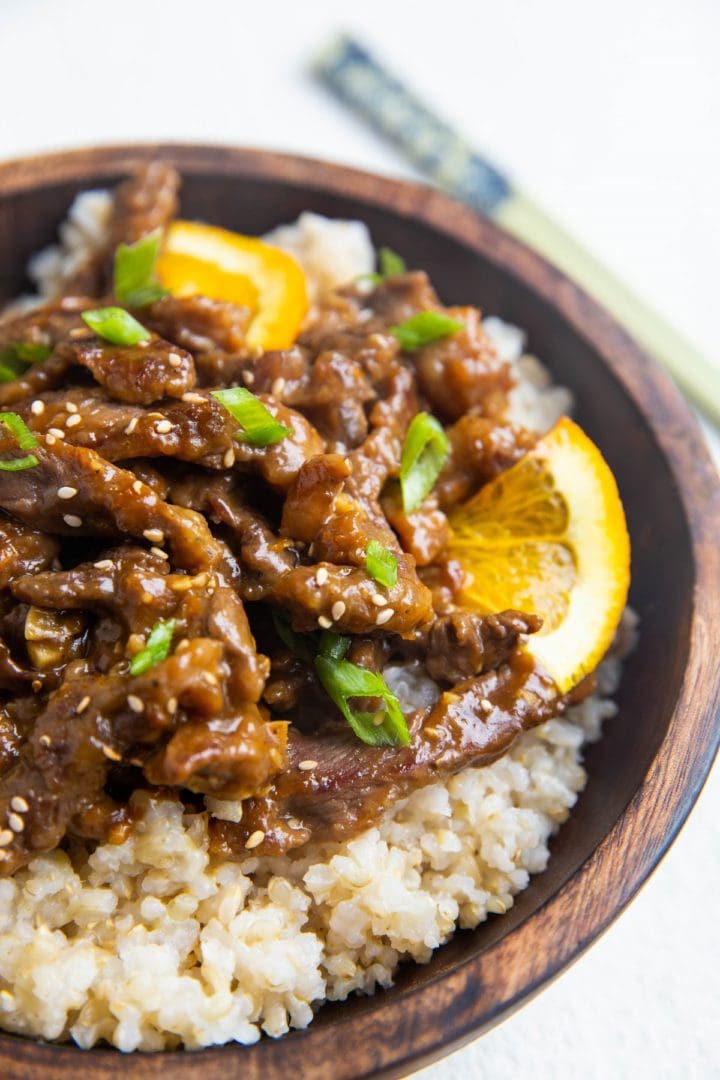 30-Minute Sesame Ginger Orange Beef - The Roasted Root
