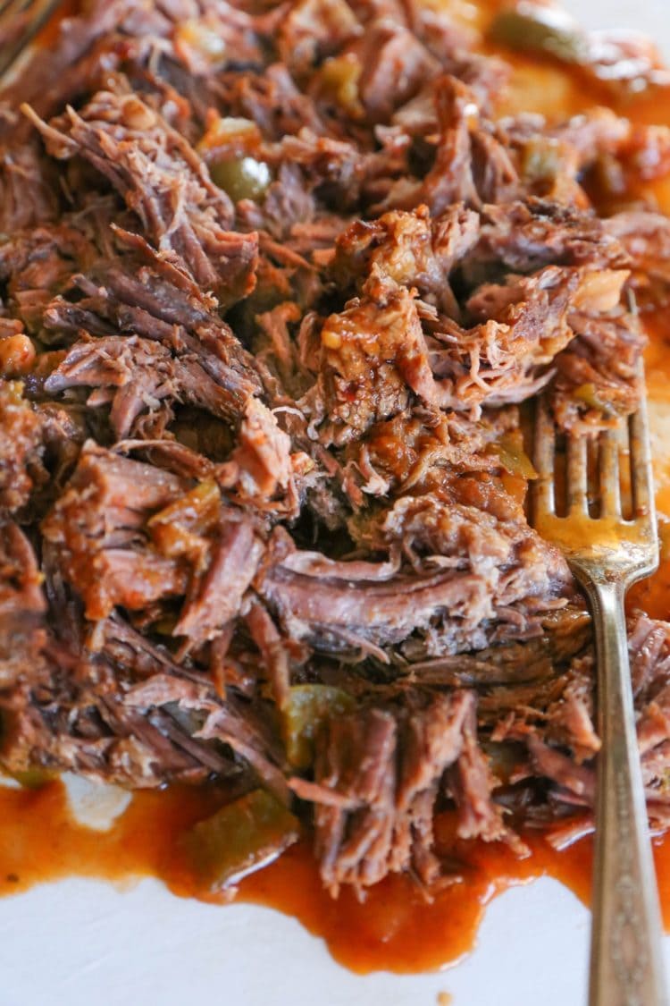 Slow Cooker Ropa Vieja (Cuban Shredded Beef) - The Roasted Root
