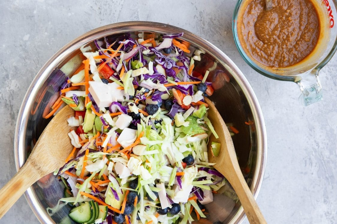 Crunchy Cabbage Salad with Peanut Dressing - The Roasted Root