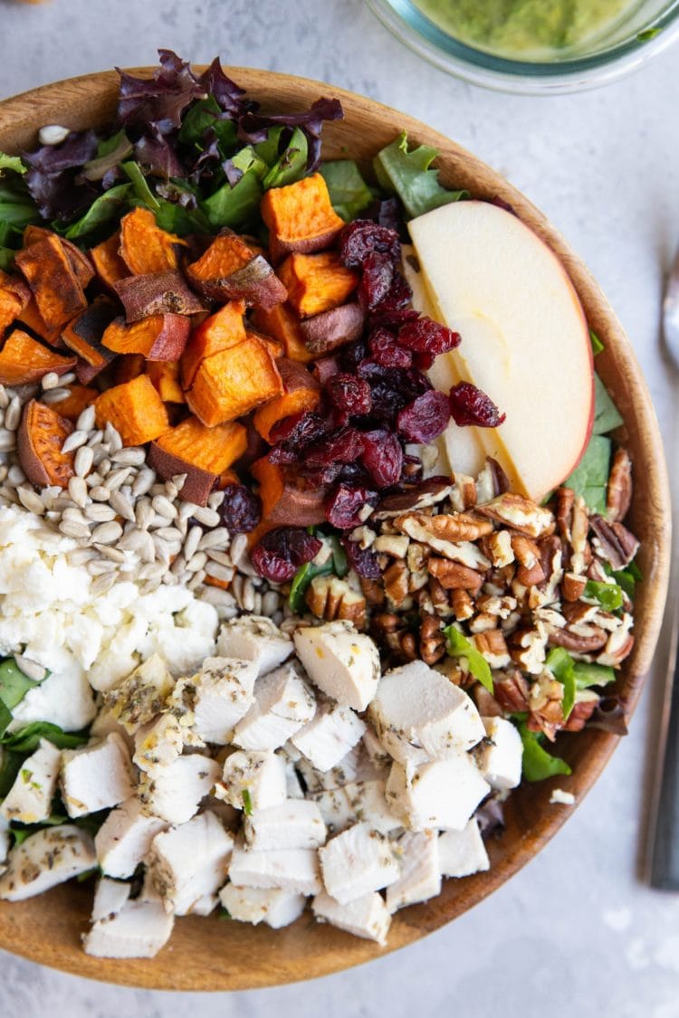 Fall Harvest Salad with Roast Chicken Sweet Potato and Pecans - The ...