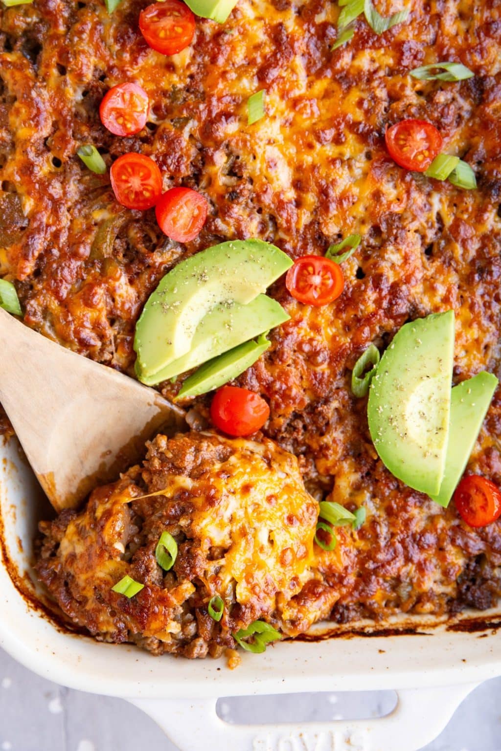 Ground Beef and Rice Enchilada Casserole - The Roasted Root