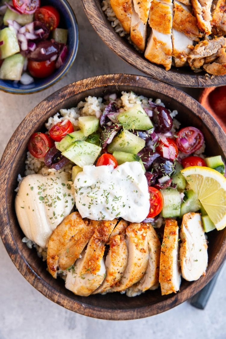 Greek Chicken Bowls - The Roasted Root