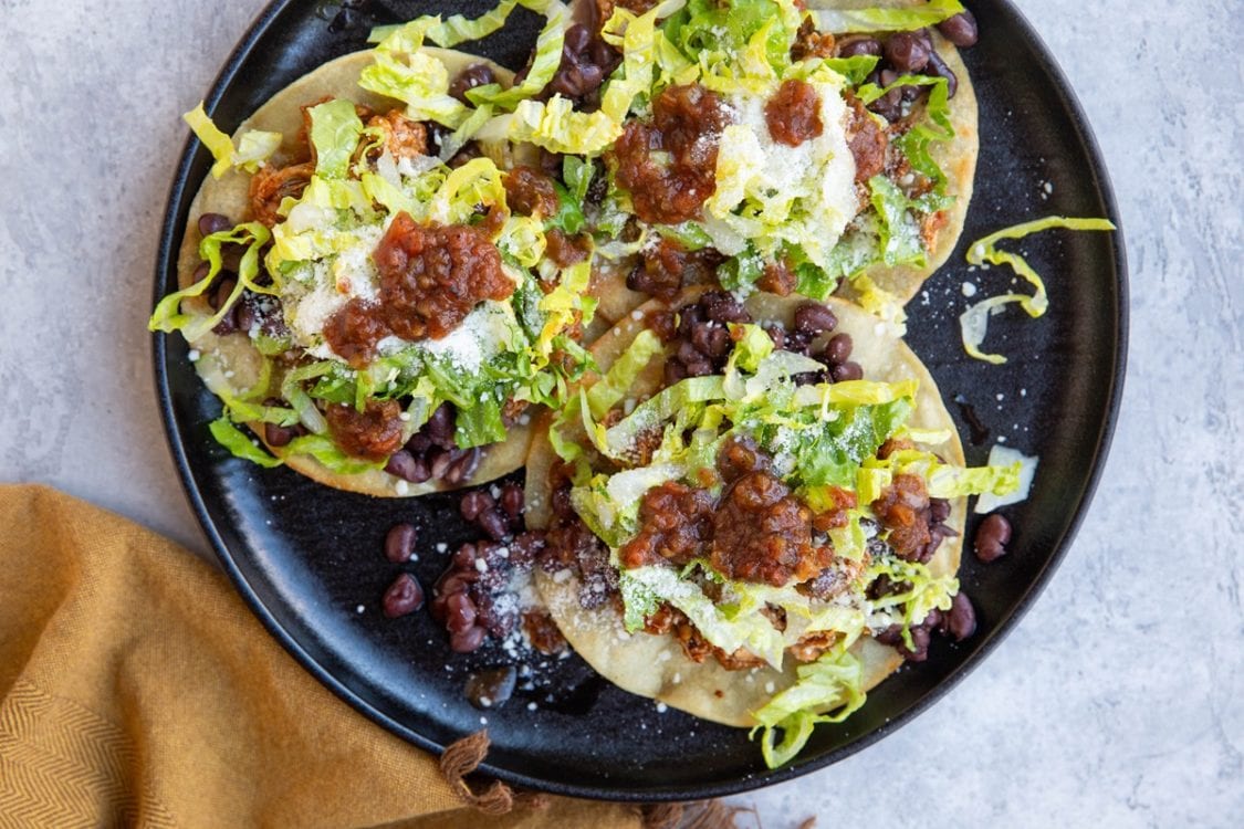 Shredded Chicken Tostada Recipe - The Roasted Root
