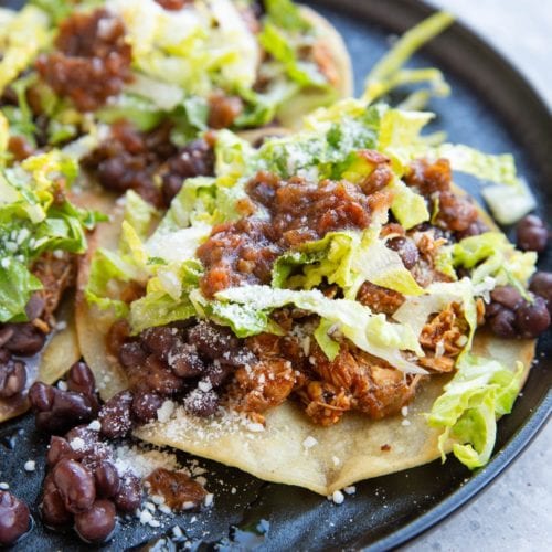 Shredded Chicken Tostada Recipe - The Roasted Root
