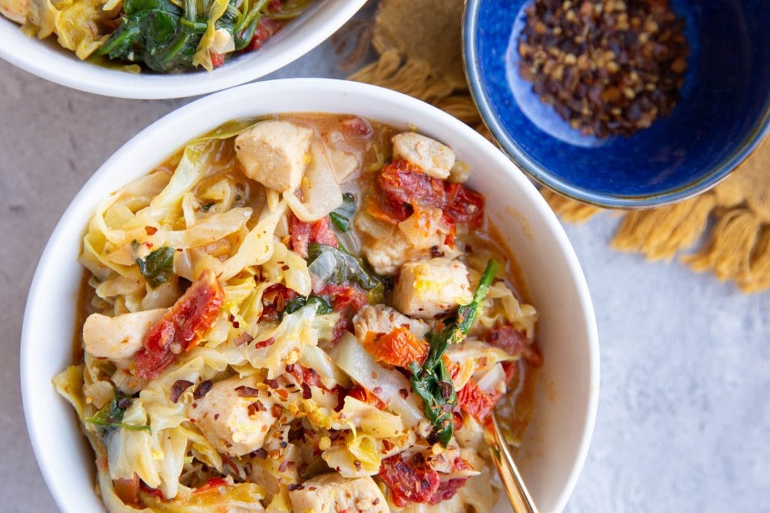 Creamy Sun-Dried Tomato Chicken and Cabbage - The Roasted Root