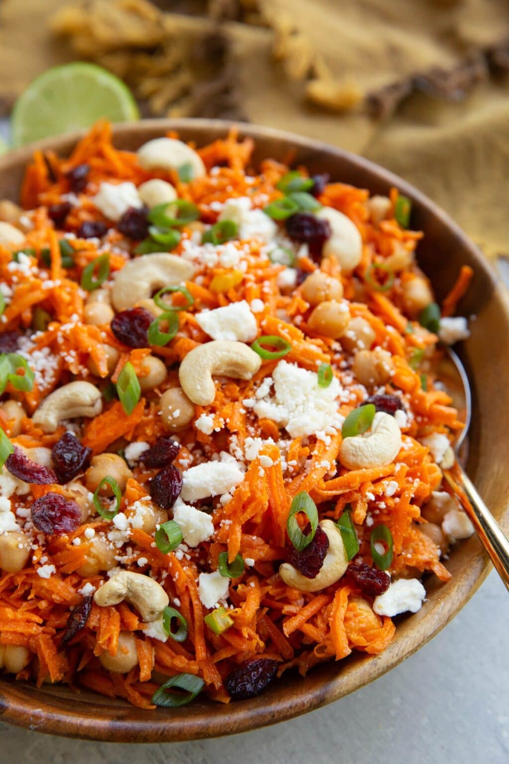 Carrot Salad with Ginger-Lime Peanut Dressing - The Roasted Root