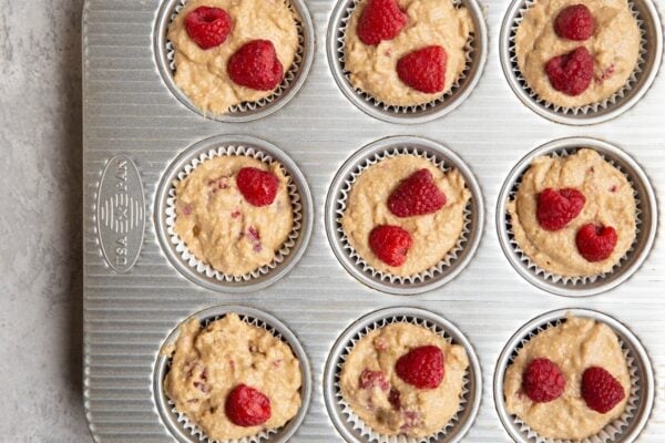 Oatmeal Raspberry Muffins - The Roasted Root
