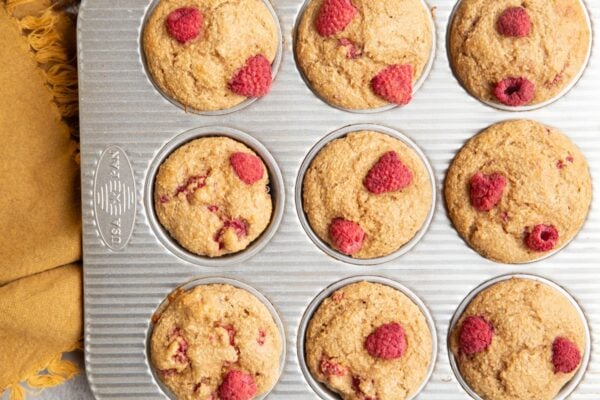 Oatmeal Raspberry Muffins - The Roasted Root